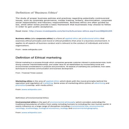 Definition of ethics | PDF