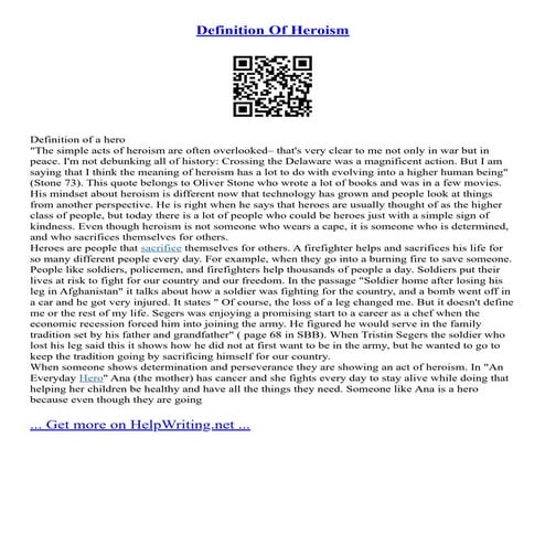 Definition Of Heroism | PDF