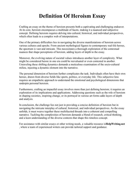 Modern Day Heroes Essay. Durham Technical Community College | PDF