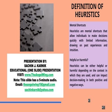 DEFINITION OF HEURISTICS - ONE SLIDE PRESENTATION WITH AUDIO (BY ...