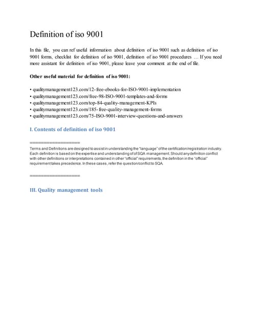 Iso 9001 templates free | DOCX