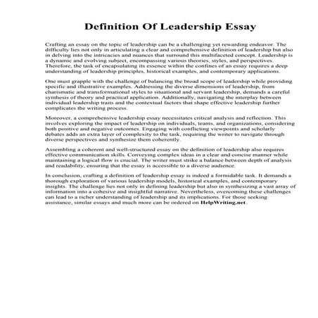 Leadership Definition Webinar Series: Developing Transformational