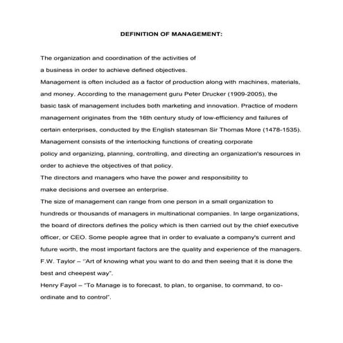 Definition of management | DOCX
