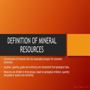 Definition of mineral resources tgc | PPT