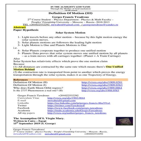 Solar system motion analysis (i) | PDF
