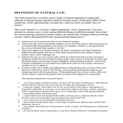 Definition of natural law | DOCX