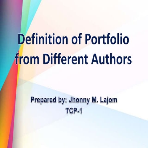 Definition Of Portfolio frm diff Authors.pptx