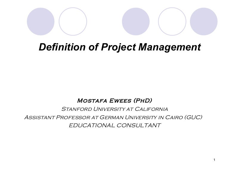 Definition Of Project Management Definition Of Project Management