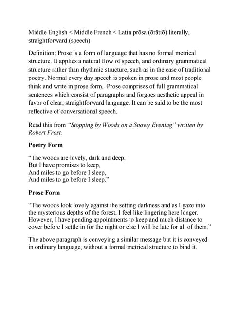 Characteristics of prose | PDF