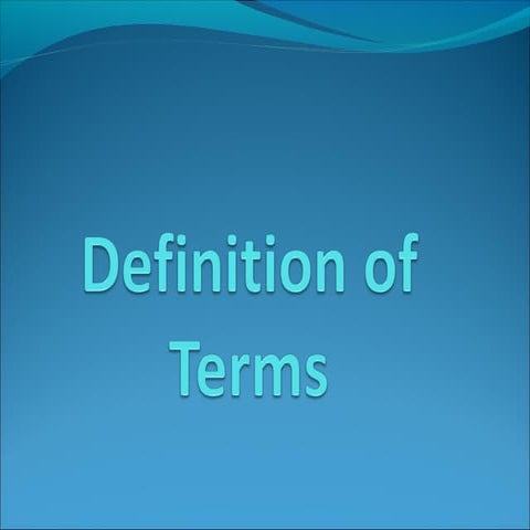 Definition of terms | PPT