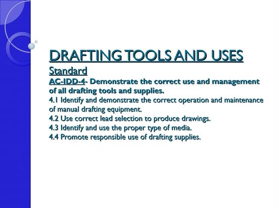 Maintain hand tools,drawing instruments equipment, and paraphernalia ...