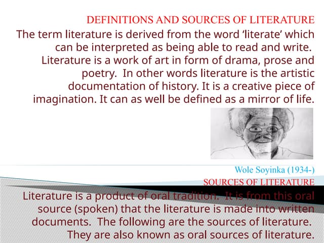 Functions of literature | PPTX