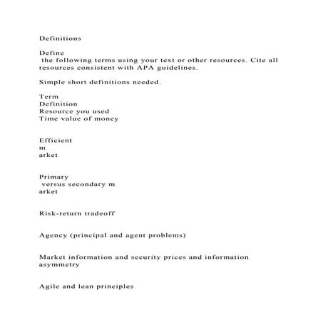 DefinitionsDefine the following terms using your text or other.docx