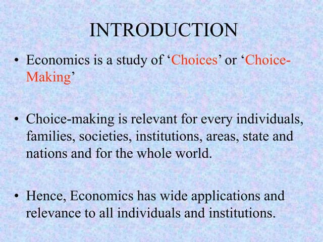 Definitions of Economics | PPT