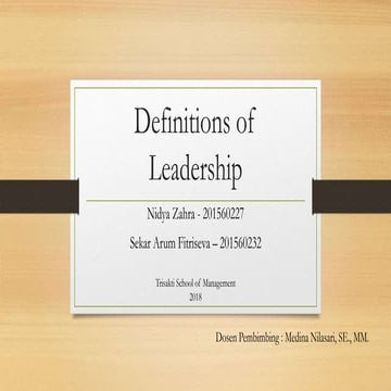 Definitions of leadership | PPTX
