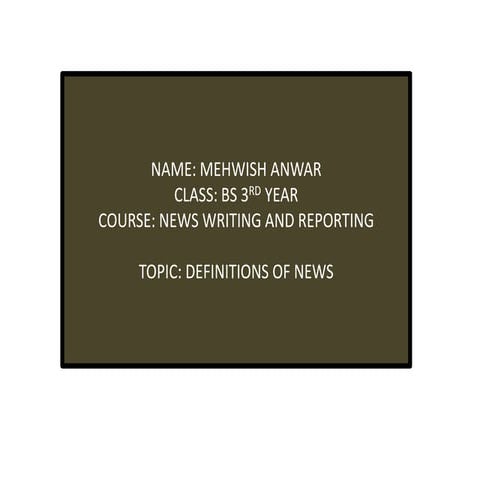 Definitions of news | PPT