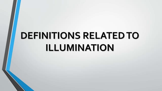 Lumens & color rendering index | PPTX