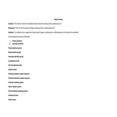 Dental anatomy and morphology lecture | PDF