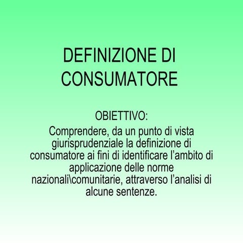 Definizione di consumatore | PPT