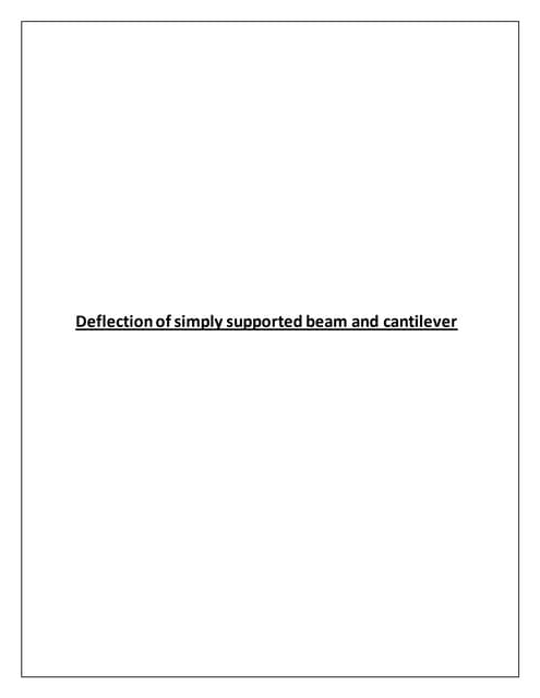 lab report structure deflection of cantilever | PDF
