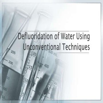 De fluoridation by Conventional Methods presentation | PPTX