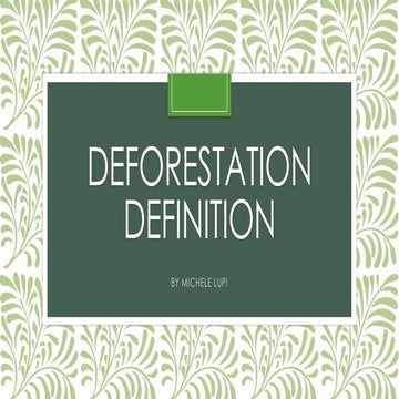 Deforestation definition | PPT