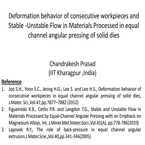 Equal Channel Angular pressing (ECAP) | PPT