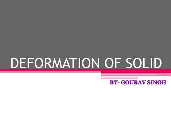 Deformation of solids (Physical Pharmaceutics) | PDF