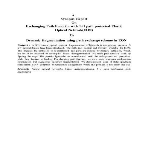 Dynamic fragmentation using path exchange scheme in EON | PDF