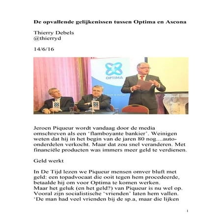 De frappante gelijkenissen tussen Optima en Ascona | PDF