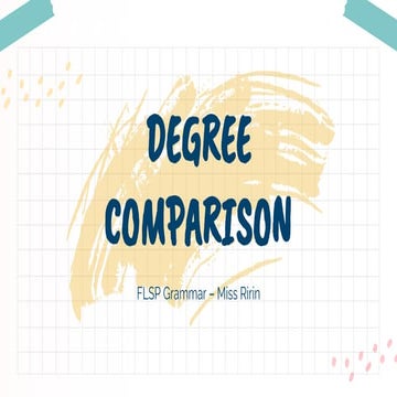 English Grammar - Degree comparison (comparative and superlative degree ...
