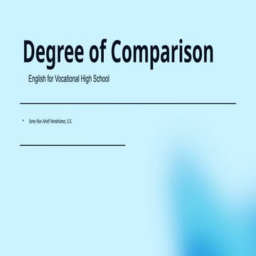 Introduction toDegree of Comparison Basics | PPTX