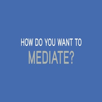 How Do You Want to Mediate? | PPT