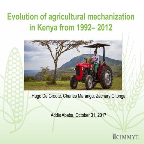 Evolution of agricultural mechanization in Kenya from 1992– 2012 | PPTX