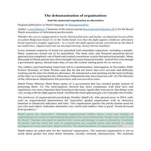 The dehumanisation of organisations | PDF