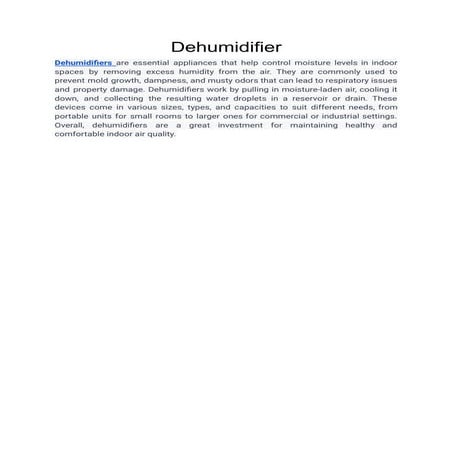 Dehumidifier | PDF