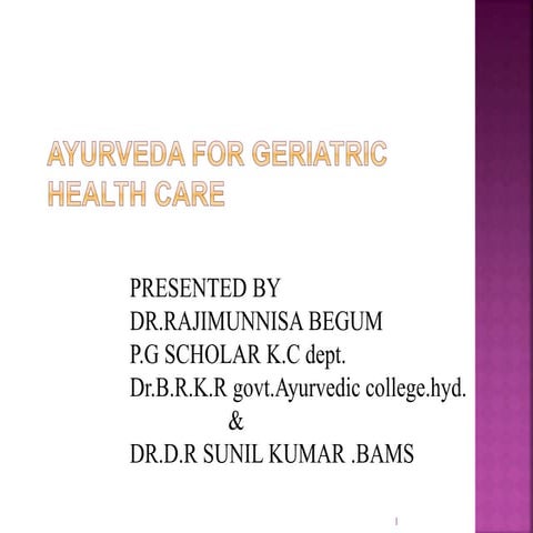 Geriatrics ppt | PPTX