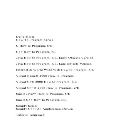 Deitel® SerHow To Program SeriesC How to Program.docx