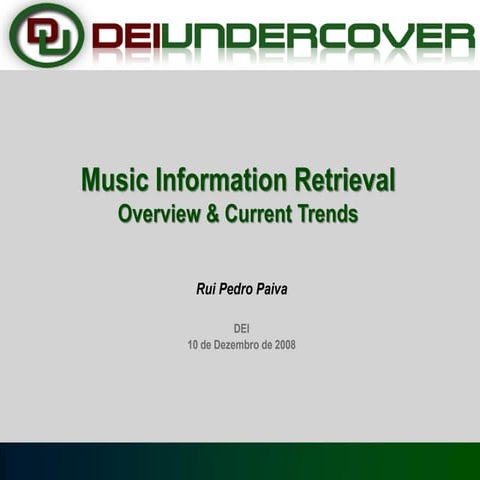 Music Information Retrieval Overview And Current Trends 2008 Ppt