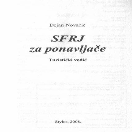 Dejan novacic sfrj za ponavljace | PDF