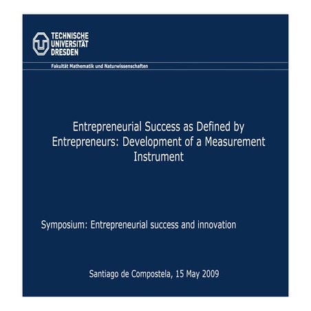 Entreprenuerial Success- Scale Development | PDF