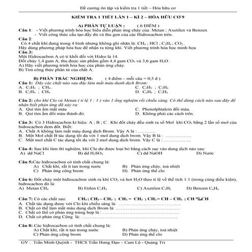 De kt 1 tiet hoa huu co 9 | PDF