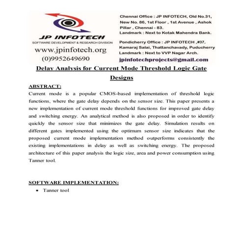Delay Analysis For Current Mode Threshold Logic Gate Designs Pdf 