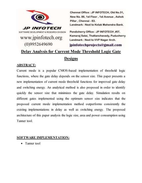 Delay Analysis For Current Mode Threshold Logic Gate Designs Pdf