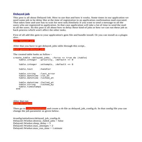 Delayed job | PDF