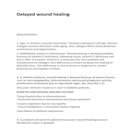Delayed wound healing factors responsible | DOCX