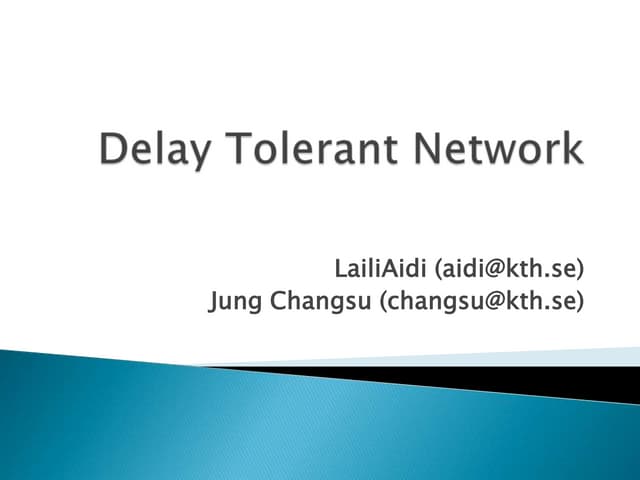 Delay Tolerant Network Presentation Pptx Computer Networking Computing