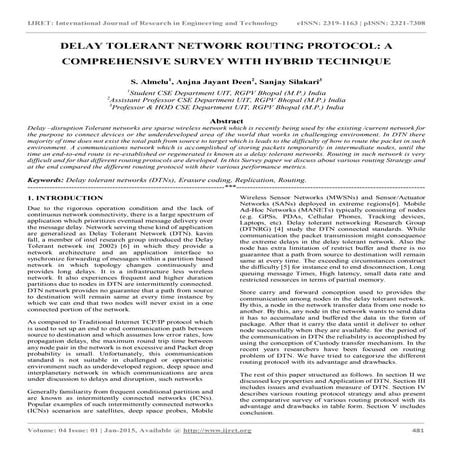 Delay Tolerant Network Routing Protocol A Comprehensive Survey With Hybrid Technique Pdf