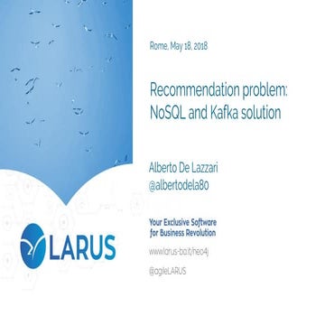 Recommendation problem: NoSQL and kafka solution. Alberto De Lazzari ...