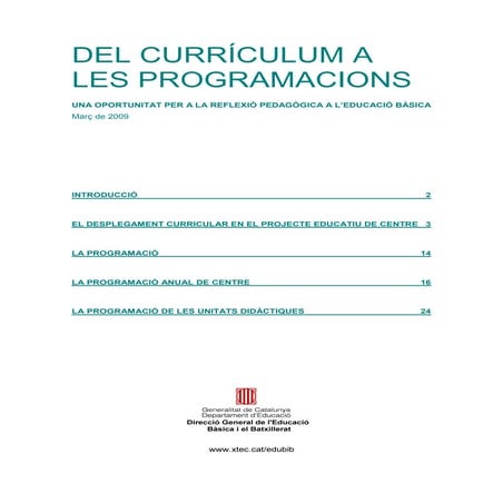 Del currículum a les programacions | PDF